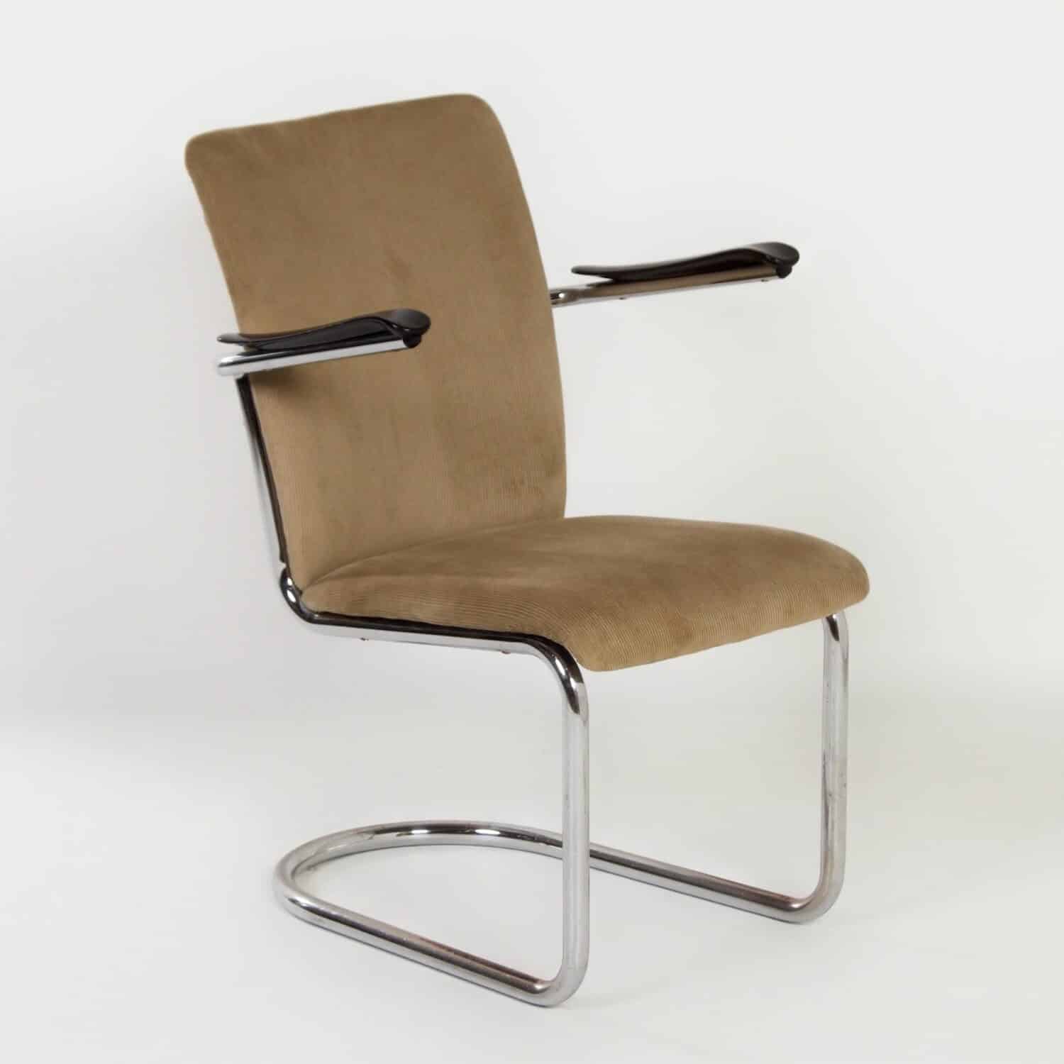 Buisstoelen 3014 van Toon De Wit voor De Wit, 1950s - Set van Vier in ...
